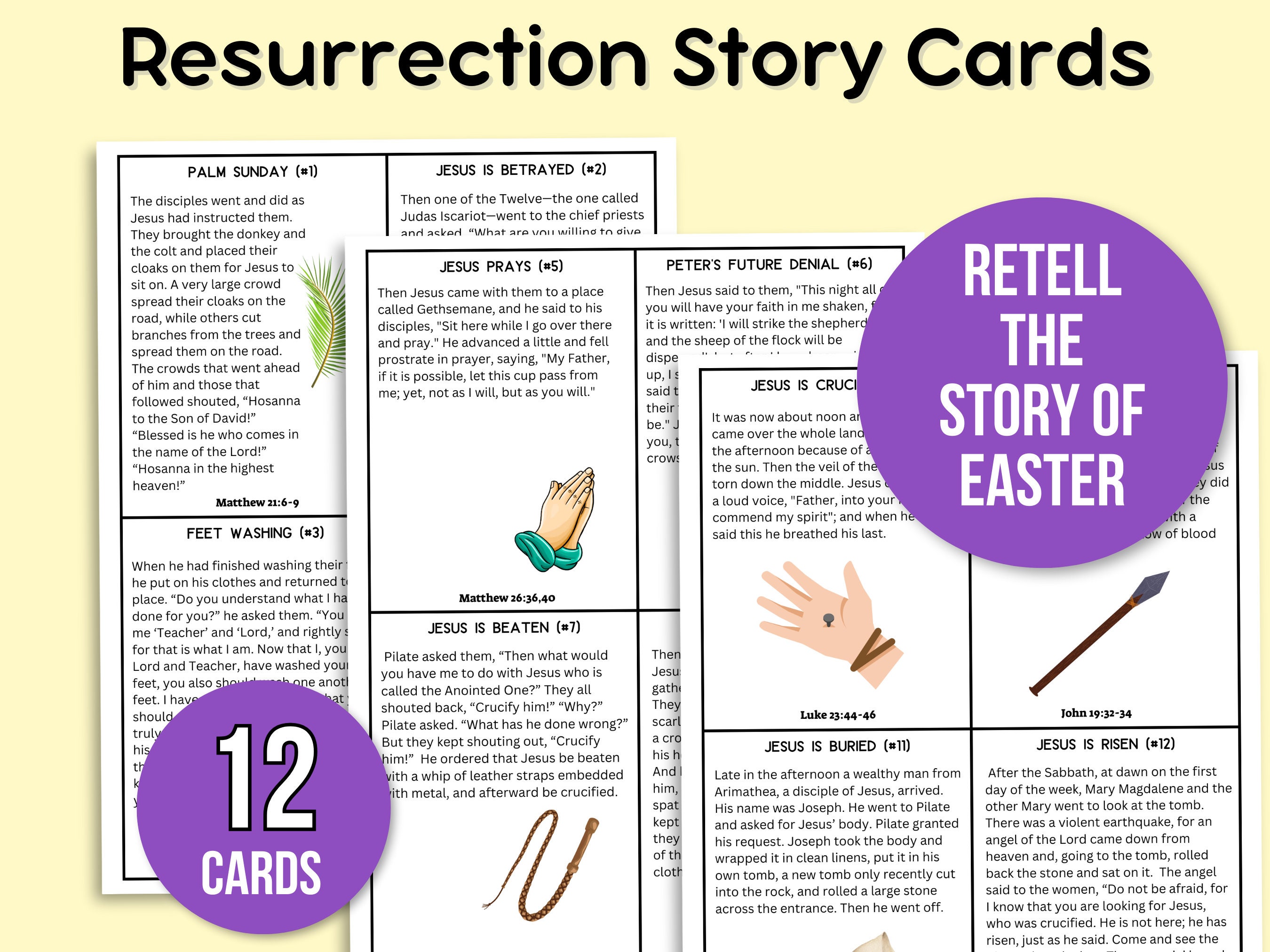 Printable Easter Story, Resurrection Story Cards, Resurrection Eggs ...