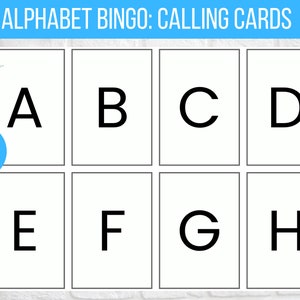 Alphabet Bingo, 100 Printable Alphabet Bingo Cards, ABC Practice, ABC ...