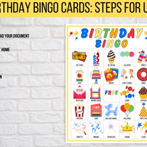 Birthday Bingo, 30 Birthday Party Bingo Cards, Birthday Game, Happy ...