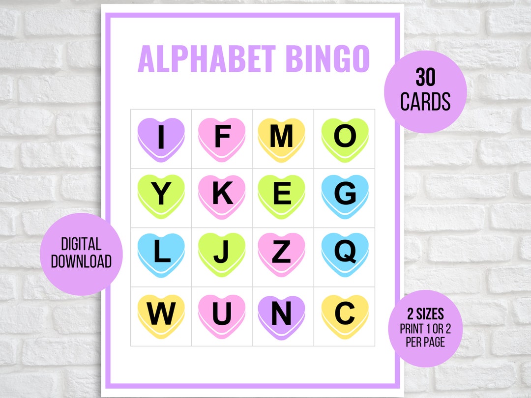 Valentine's Day Bingo, 30 Valentines Day Bingo Game Cards, Valentines ...