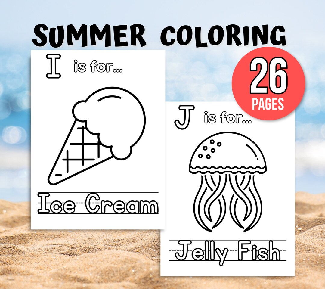 ABC Summer Coloring Book, ABC Coloring Activity, ABC Coloring Book ...