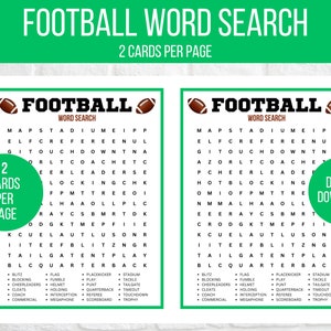 Football Word Search, Printable Football Word Search, Football Activity ...