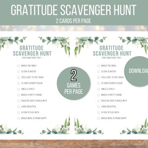 Gratitude Scavenger Hunt, Gratitude Scavenger Hunt for Kids, Gratitude ...