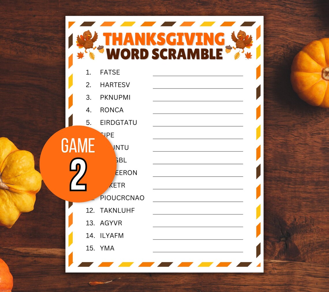 Thanksgiving Word Search, Thanksgiving Word Scramble, Printable ...