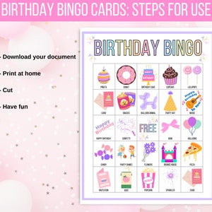 Birthday Bingo, 30 Birthday Bingo Cards, Birthday Party Game, Happy Birthday Bingo Board Game ...