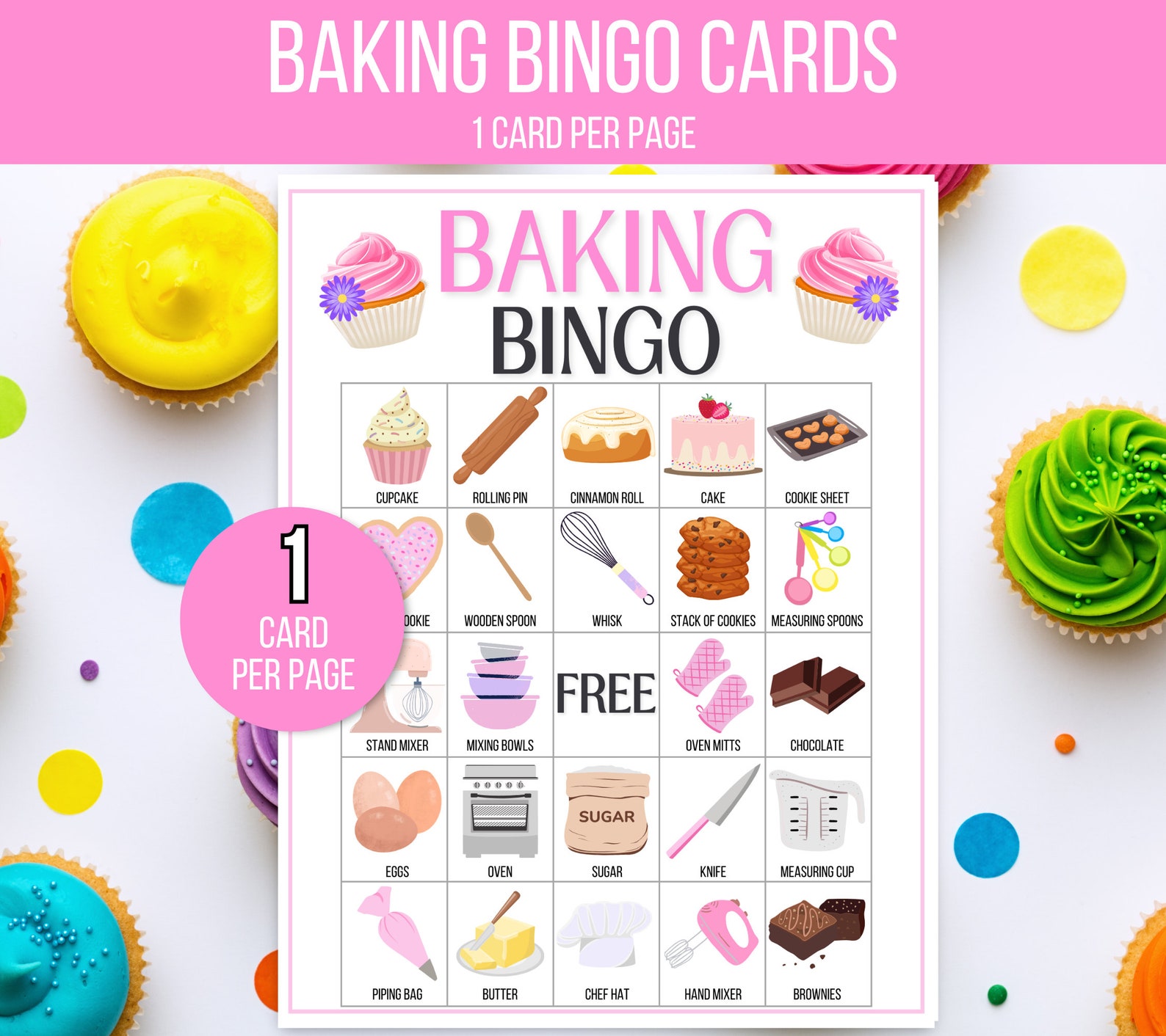 Baking Bingo, 30 Printable Baking Bingo Cards, Baking Birthday, Baking ...