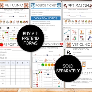Doctors and Nurses Pretend Play, Patient Report Form, Doctor Printable ...