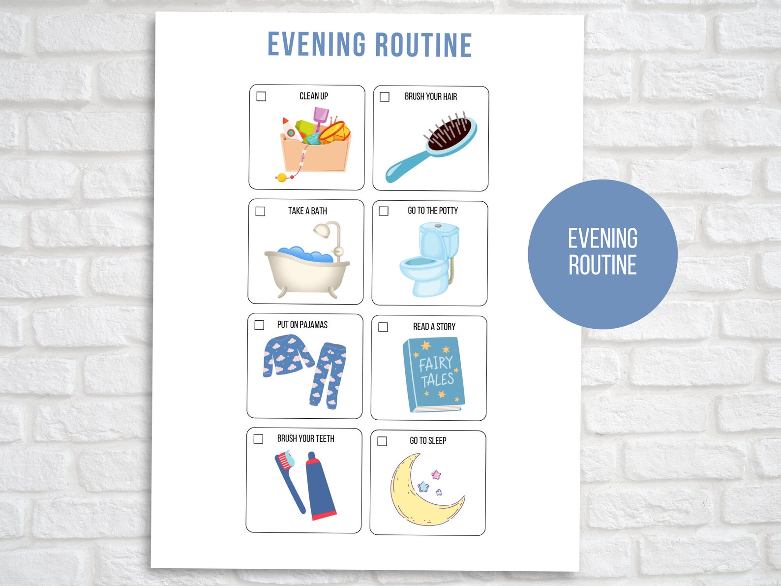 Kids Morning and Evening Routine Charts Morning Routine for - Etsy