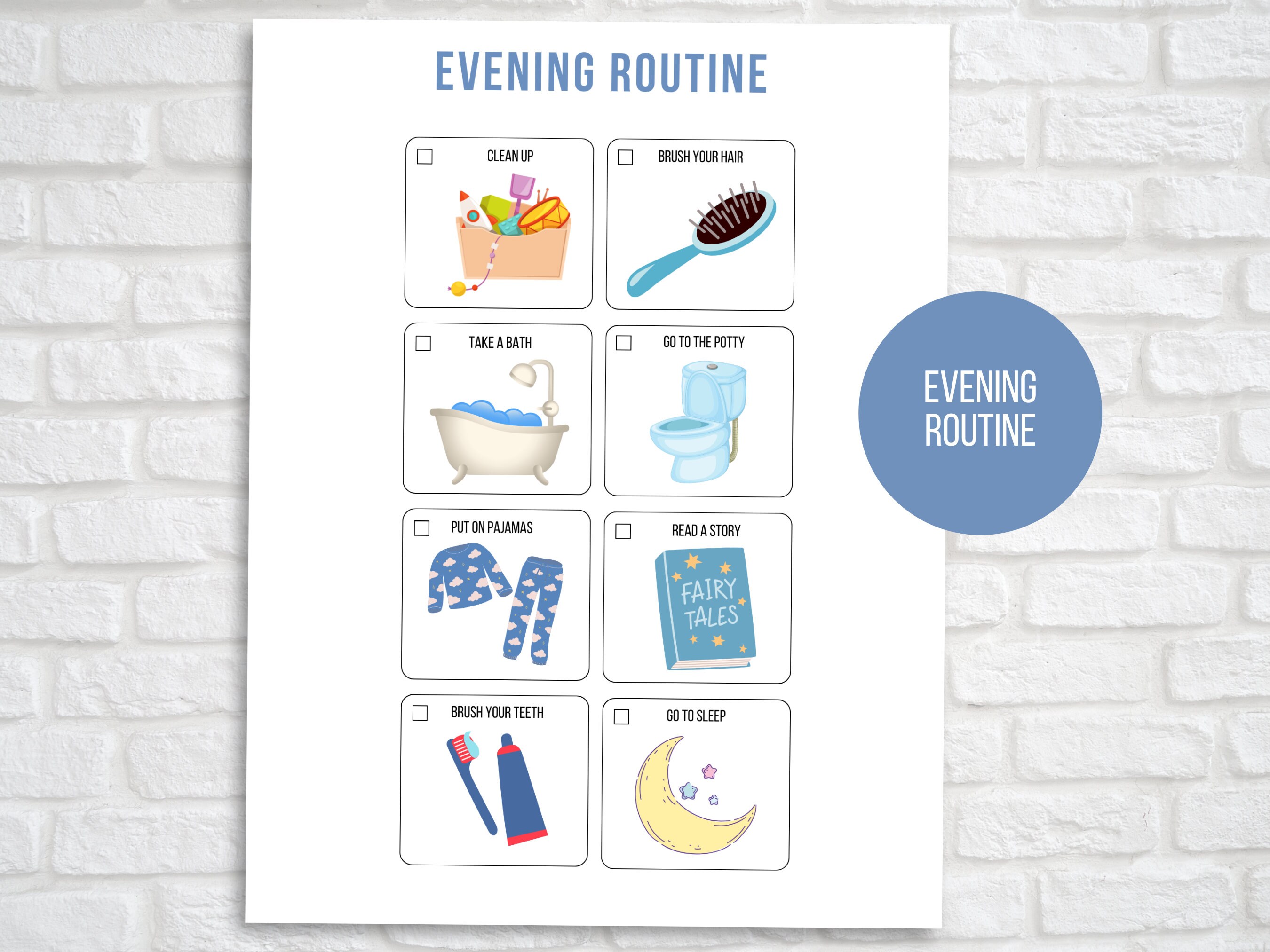 Kids Morning and Evening Routine Charts Morning Routine for - Etsy