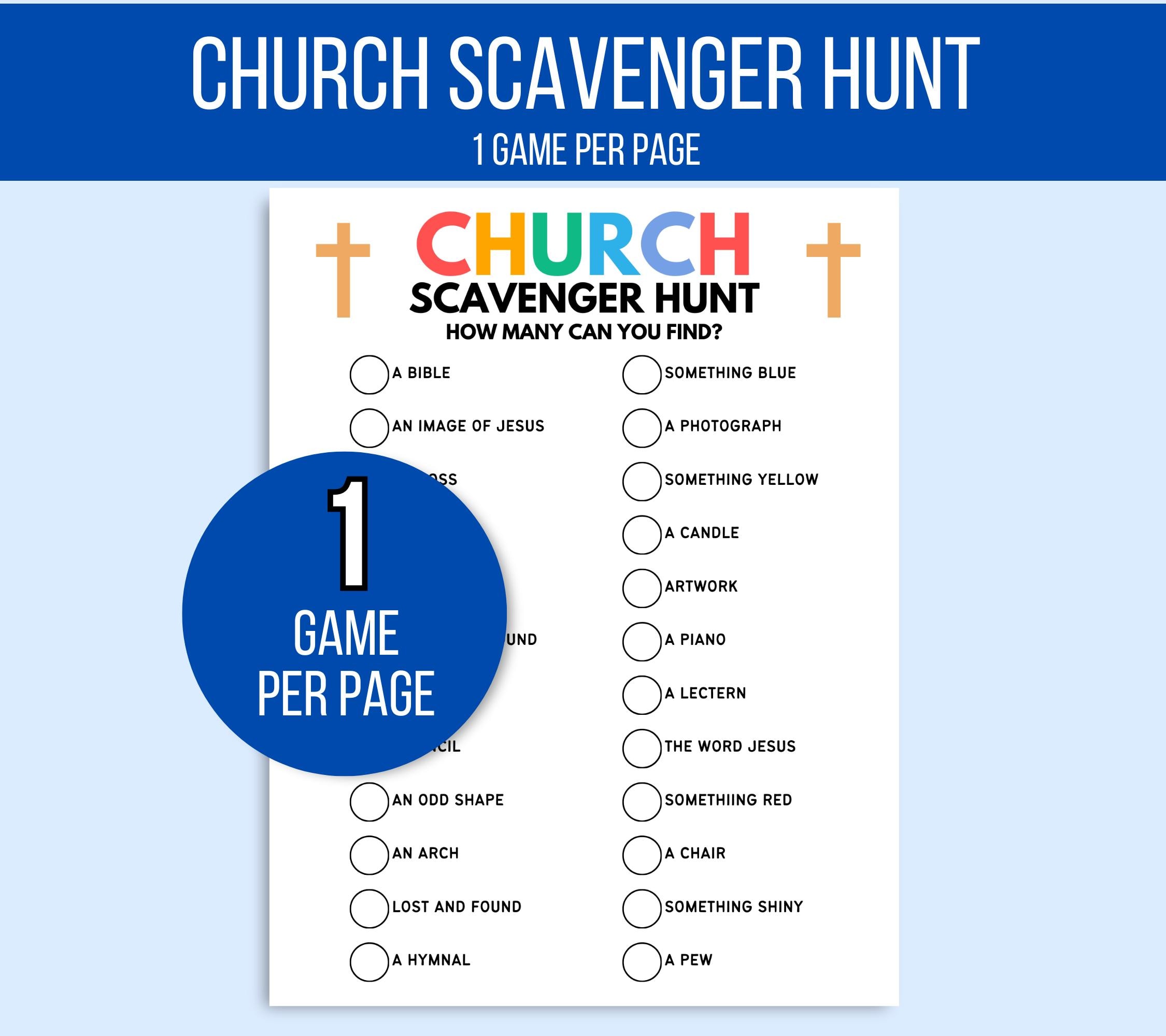 Church Scavenger Hunts, Church Photo Scavenger Hunts, Bible Games ...