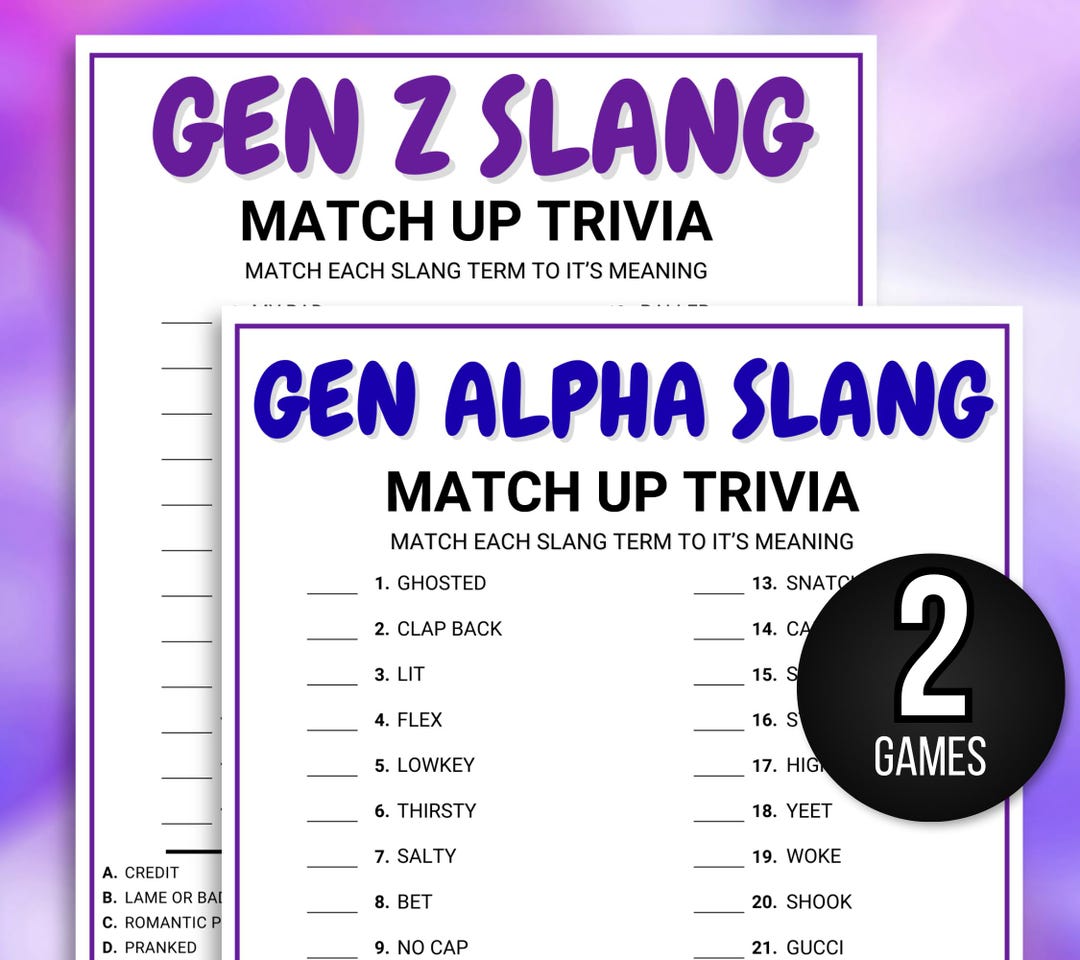 Teen Slang Trivia Game, Gen Alpha Game, Gen Alpha Slang Game, Gen Alpha ...