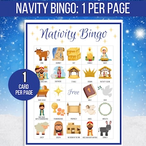 Nativity Bingo, 50 Nativity Bingo Cards, Christmas Bingo, Christmas ...