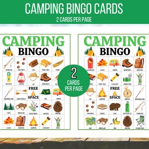 Camping Bingo, 30 Printable Camping Bingo Cards, Camping Game, Camping ...