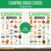 Camping Bingo, 30 Printable Camping Bingo Cards, Camping Game, Camping ...