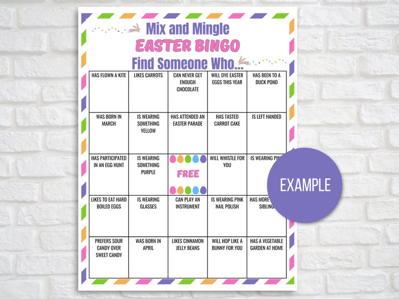 Easter Bingo, Easter Get to Know You Bingo, Easter Find Someone Who ...