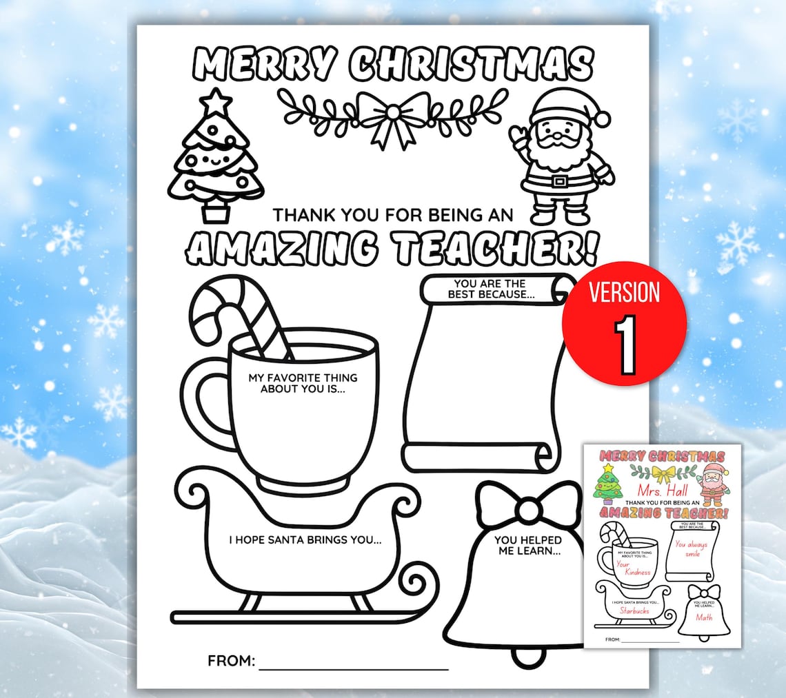 Christmas Teacher Appreciation Gift, Christmas Teacher Thank You Gift ...