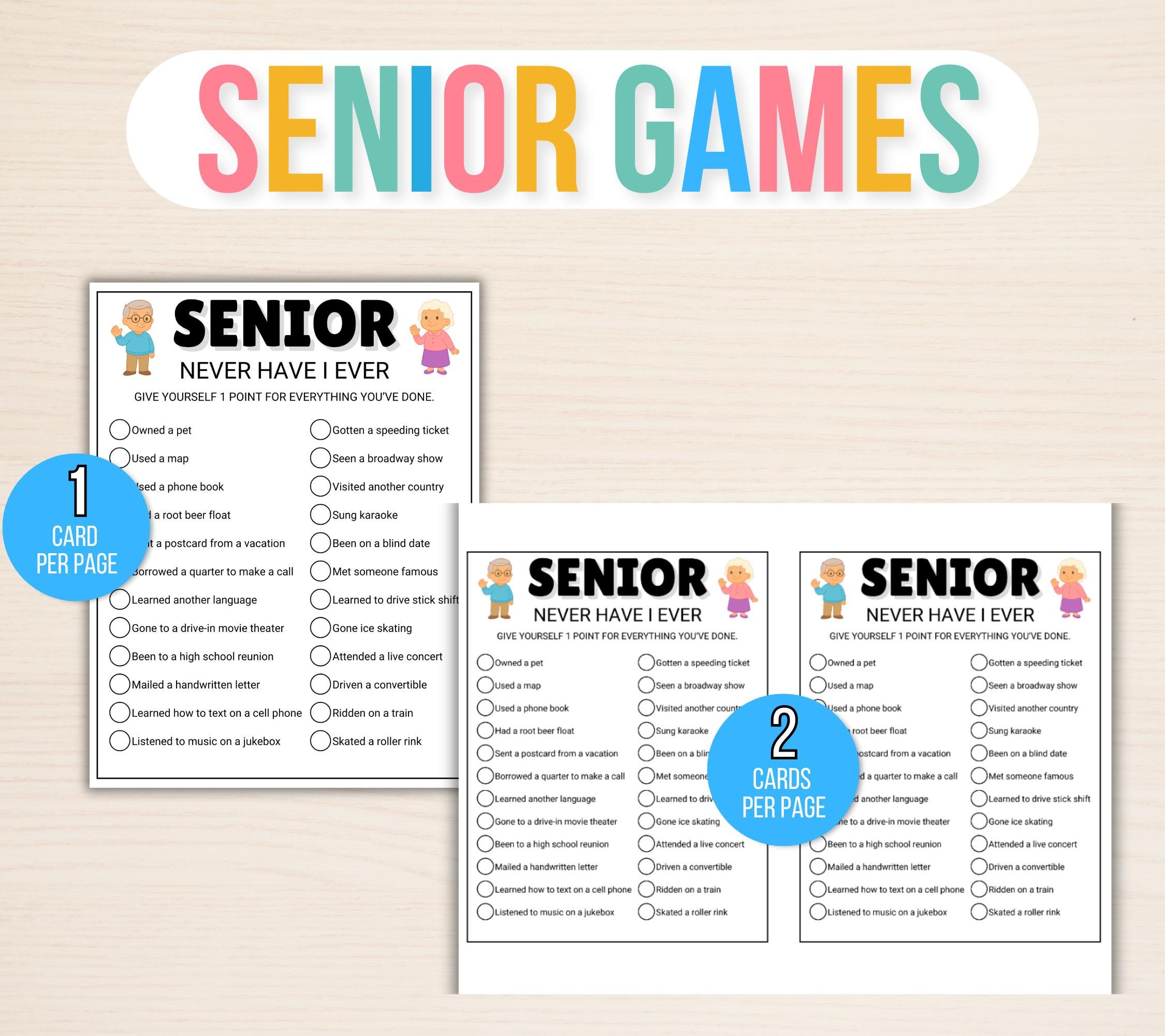 Senior Games Bundle, Senior Party Games, Senior Riddles, Brain Games ...