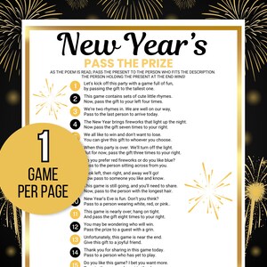 New Years Pass the Prize Game, New Years Pass the Present Game, New ...