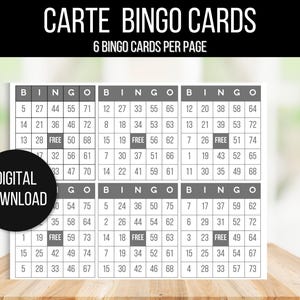300 Bingo Cards, 6 per Page, Fun Party Game, Classroom Activity, Bingo ...