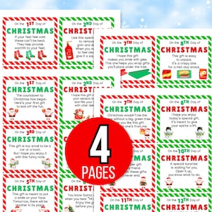12 Days of Christmas Gift Tags, 12 Days of Christmas, Printable ...