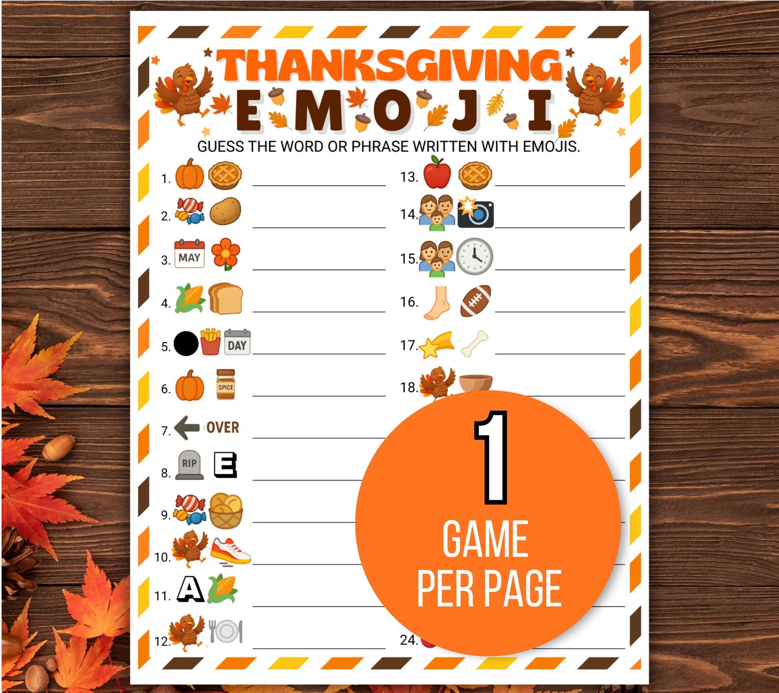 Thanksgiving Emoji Game, Emoji Thanksgiving Game, Thanksgiving Emoji ...