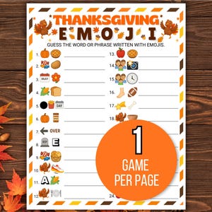 Thanksgiving Emoji Game, Emoji Thanksgiving Game, Thanksgiving Emoji ...