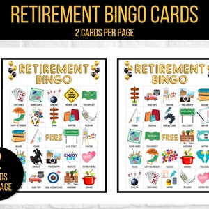 Retirement Bingo, 50 Retirement Bingo Cards, Retirement Activity ...