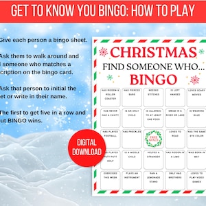 Get to Know You Christmas Bingo, Find the Guest Bingo, Christmas Human ...