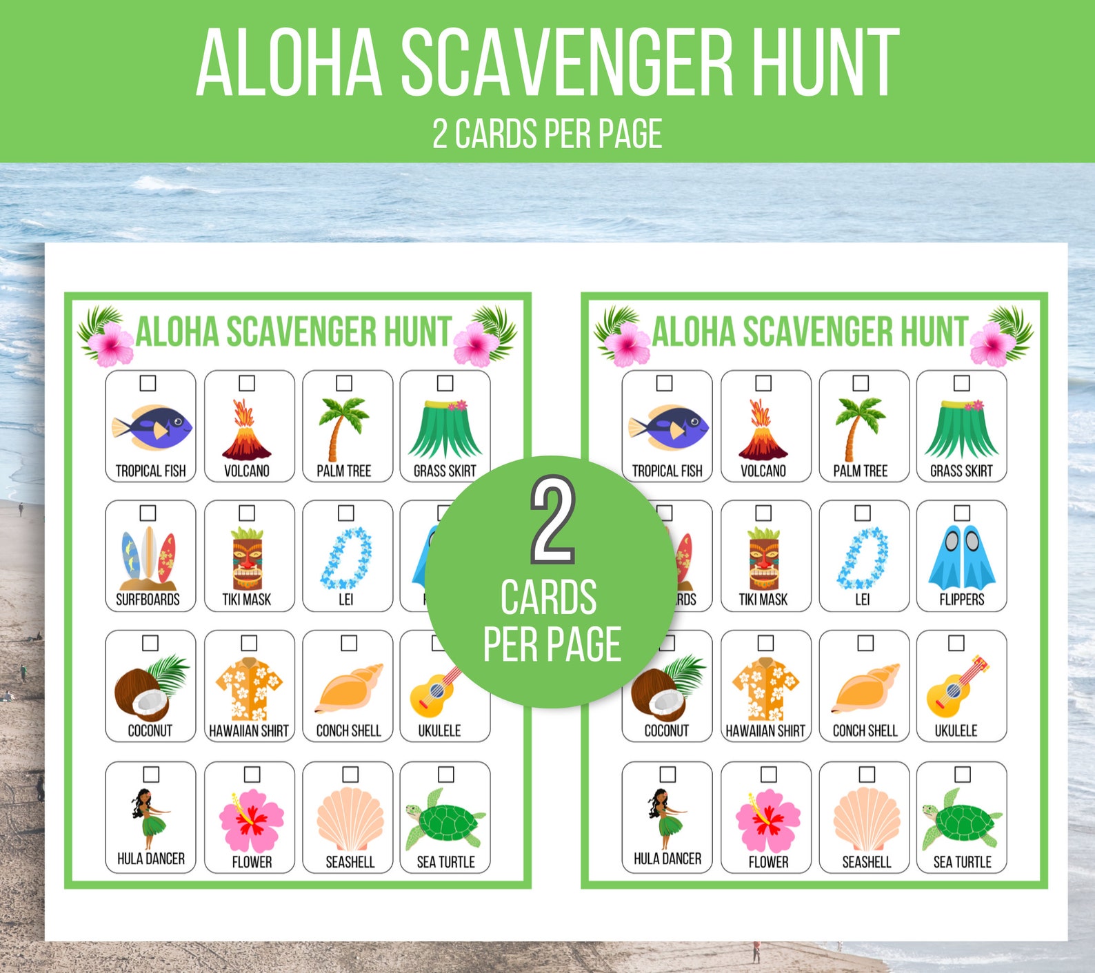 Aloha Scavenger Hunt, Printable Aloha Party Game, Aloha Birthday, Aloha ...