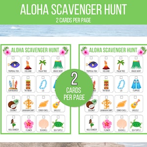Aloha Scavenger Hunt, Printable Aloha Party Game, Aloha Birthday, Aloha ...