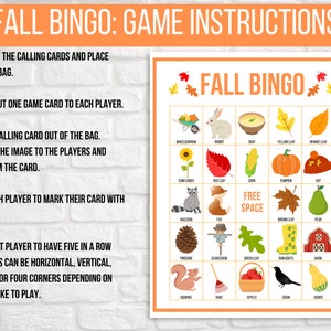 Fall Bingo, 30 Fall Bingo Cards, Fall Picture Bingo, Autumn Bingo ...