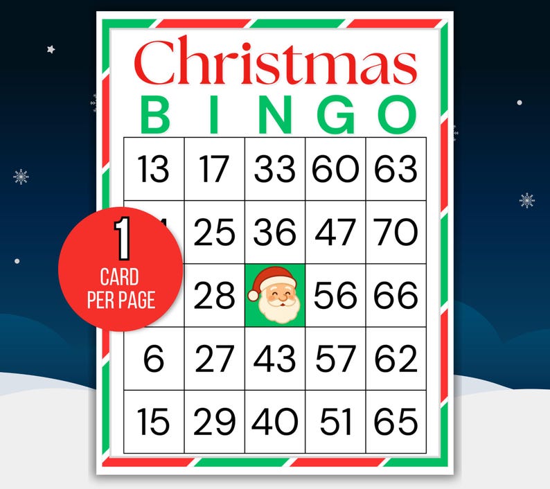 300 Christmas Bingo Cards, Christmas Number Bingo, Christmas Games ...