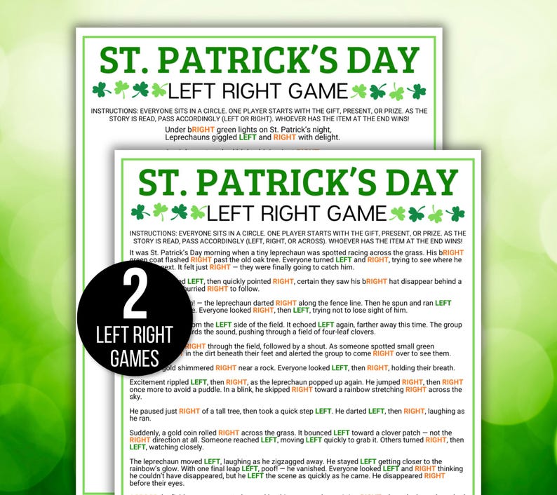St. Patrick's Day Pass the Prize Game, St. Patrick's Day Pass the ...