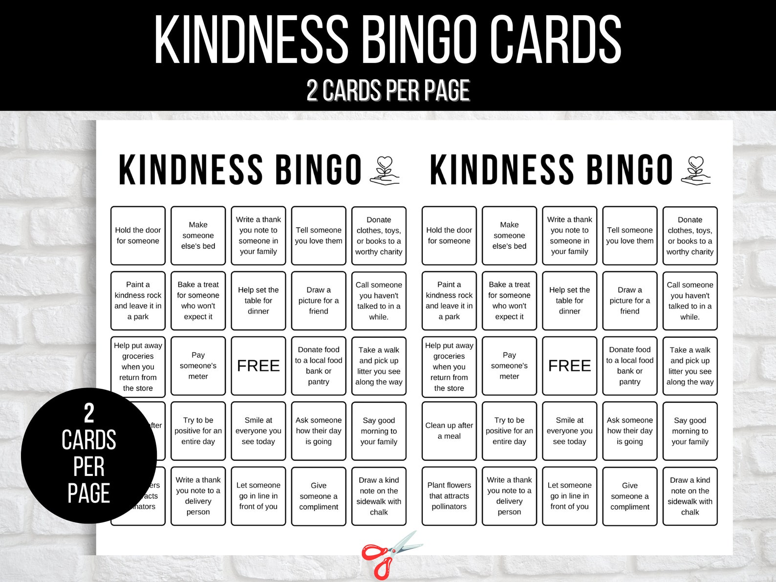 Kindness Bingo 3 Kindness Bingo Cards Acts of Kindness - Etsy