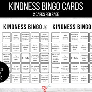 Kindness Bingo, 3 Kindness Bingo Cards, Acts of Kindness Bingo, Kid's ...