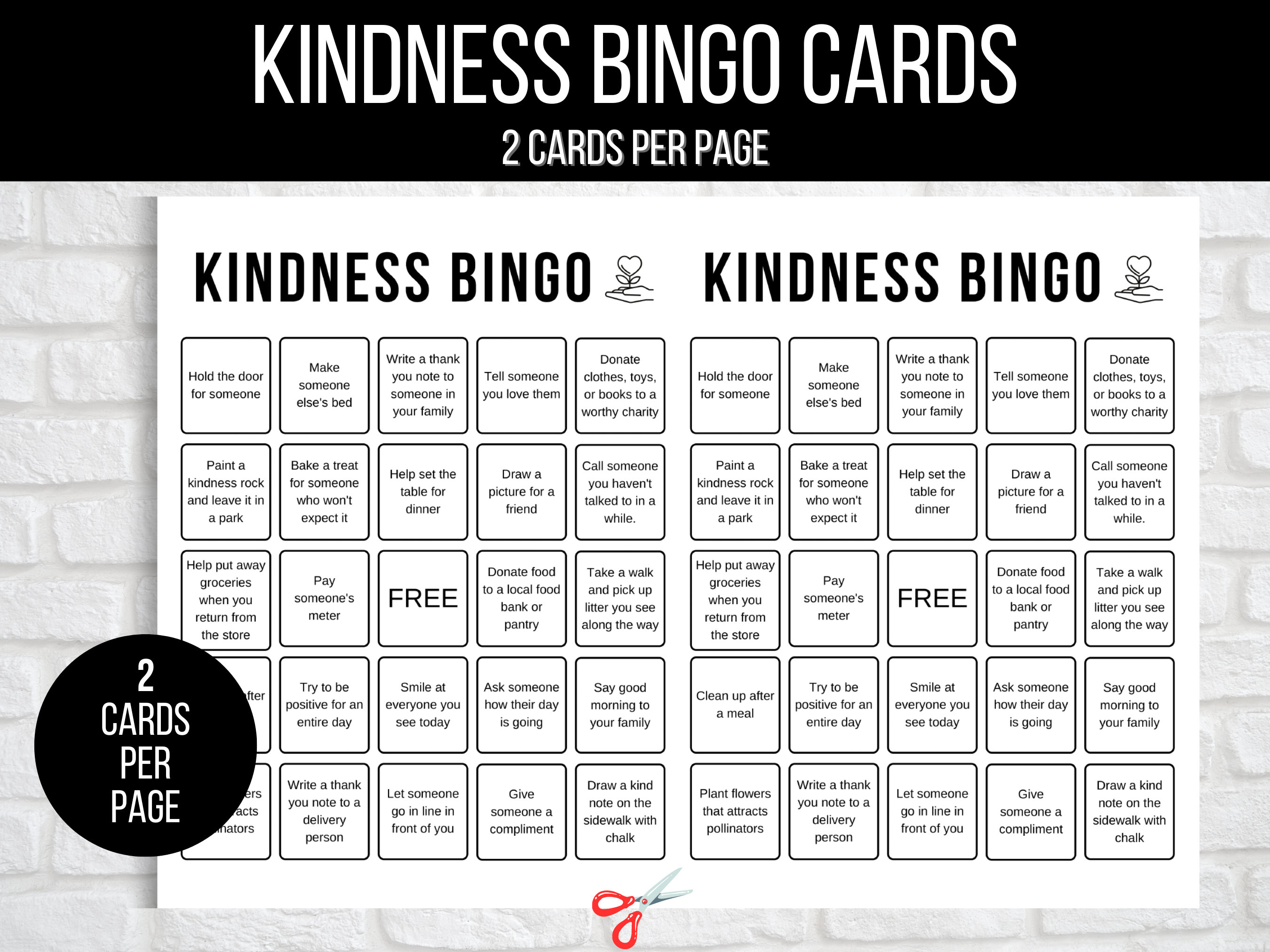 Kindness Bingo 3 Kindness Bingo Cards Acts of Kindness - Etsy
