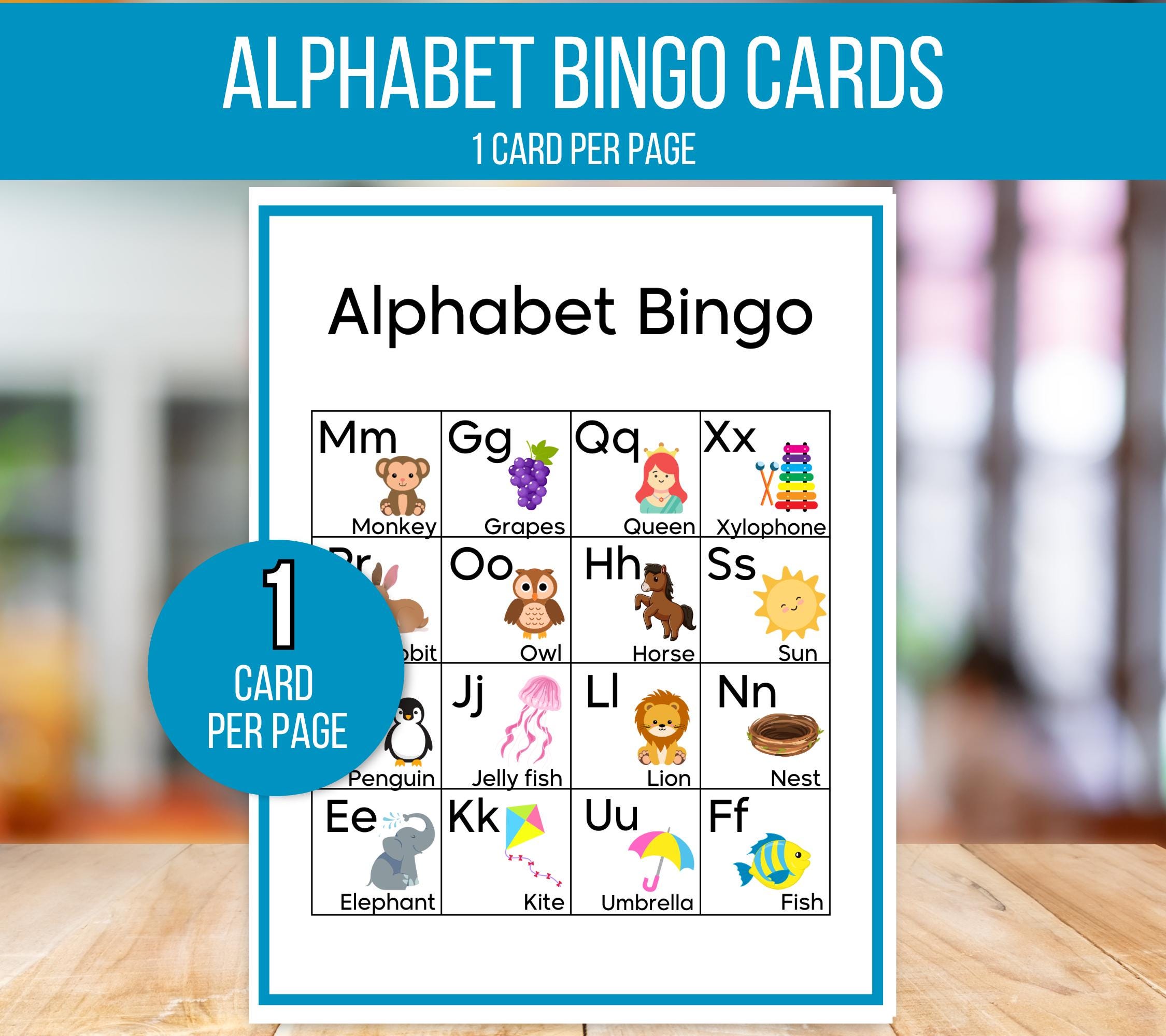 Alphabet Bingo, 30 Printable Alphabet Bingo Cards, ABC Practice, ABC ...