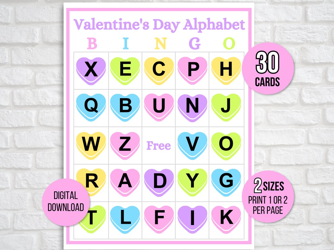 Valentine's Day Bingo Game for Kids: Instant Digital Download ...