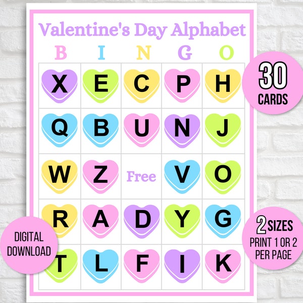 Valentine Bingo Cards - Etsy