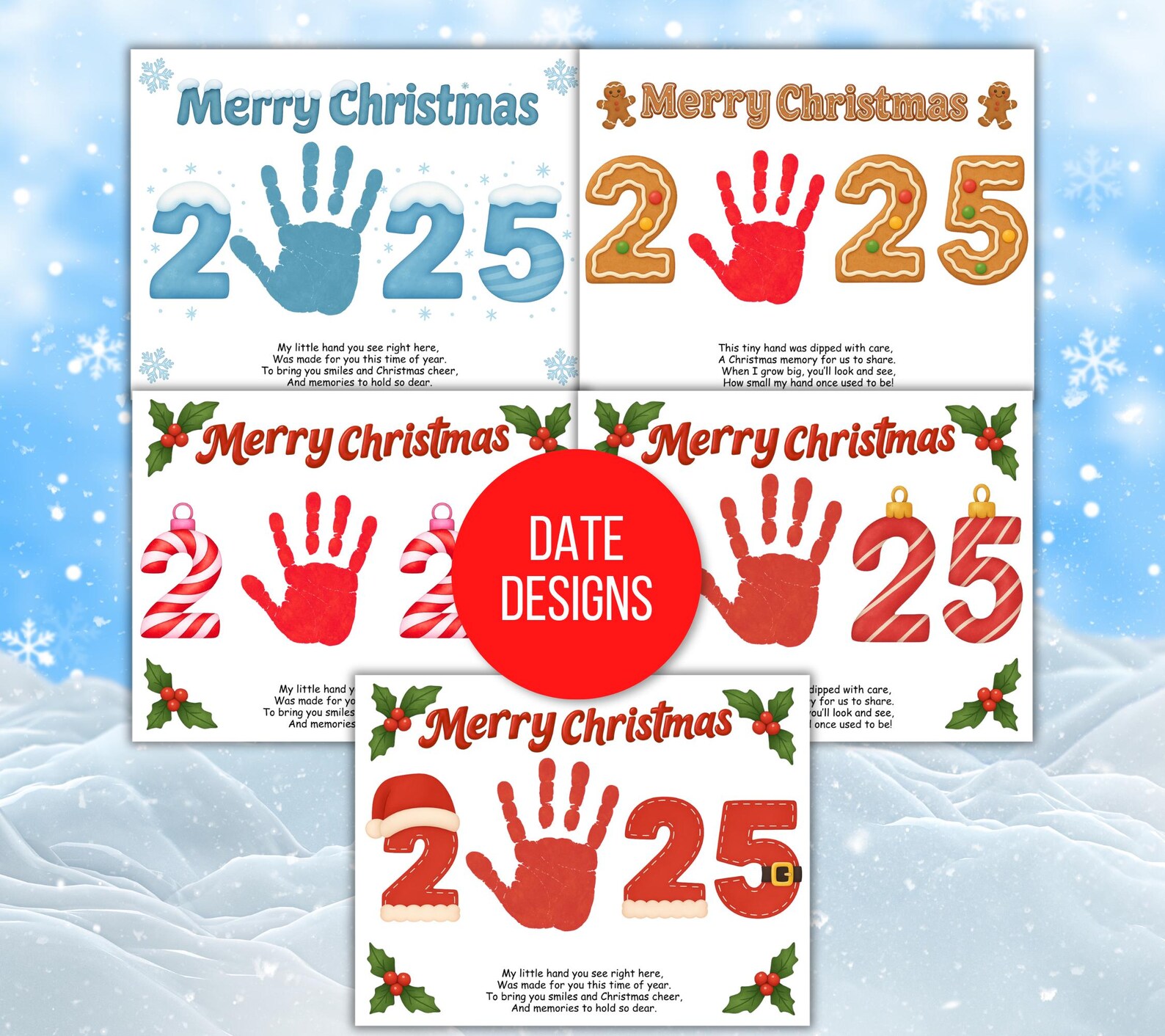 Christmas Handprint Keepsake Bundle, Christmas Handprint Art, Handprint ...