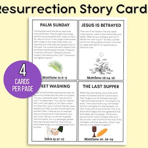 Easter Story Cards, Resurrection Story Cards, Holy Week Cards, Easter ...