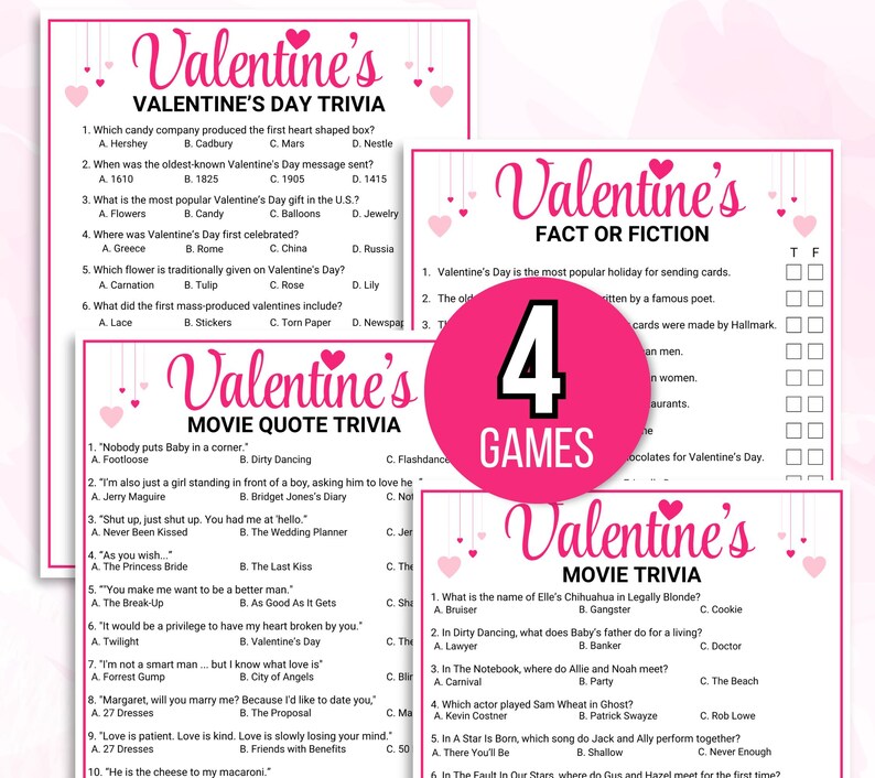 Valentine's Day Trivia Games, Valentine's Day Trivia, Fun Valentine's ...