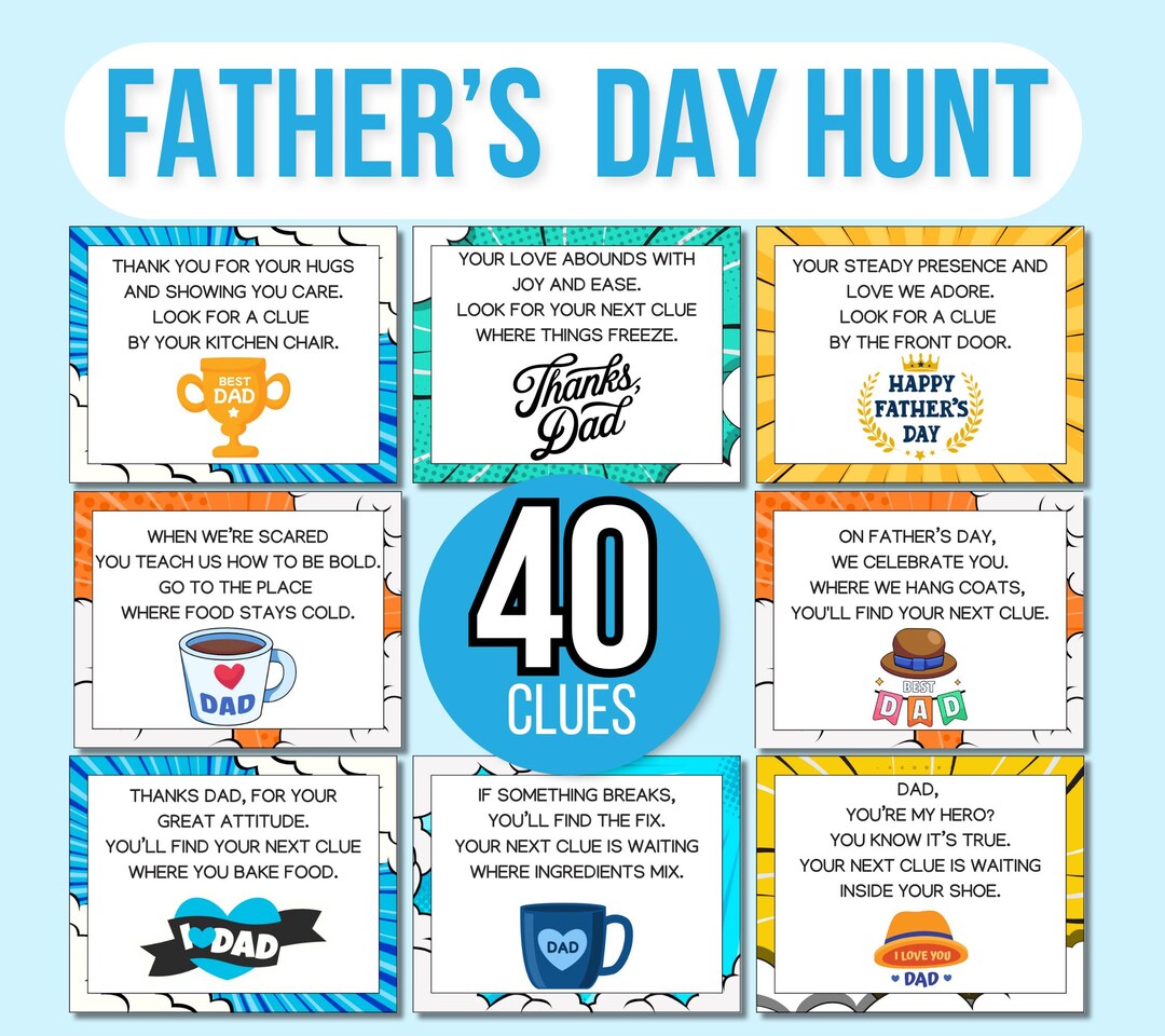 Father's Day Scavenger Hunt, Indoor Father's Day Scavenger Hunt ...