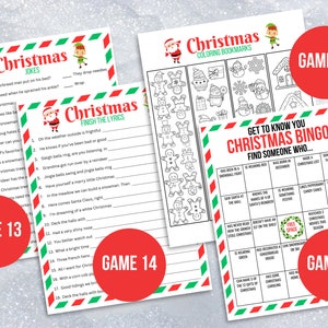 Christmas Game Bundle, 16 Printable Christmas Games, Christmas ...