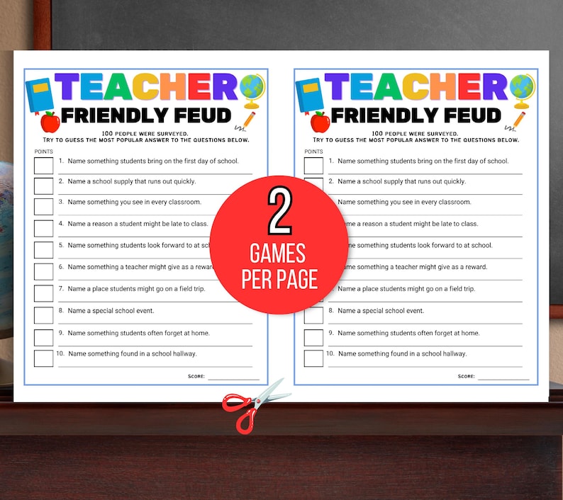 Teacher Family Feud Game, Teacher Friendly Feud Game, Teacher Trivia ...
