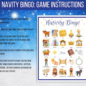 Nativity Bingo, 50 Nativity Bingo Cards, Christmas Bingo, Christmas ...
