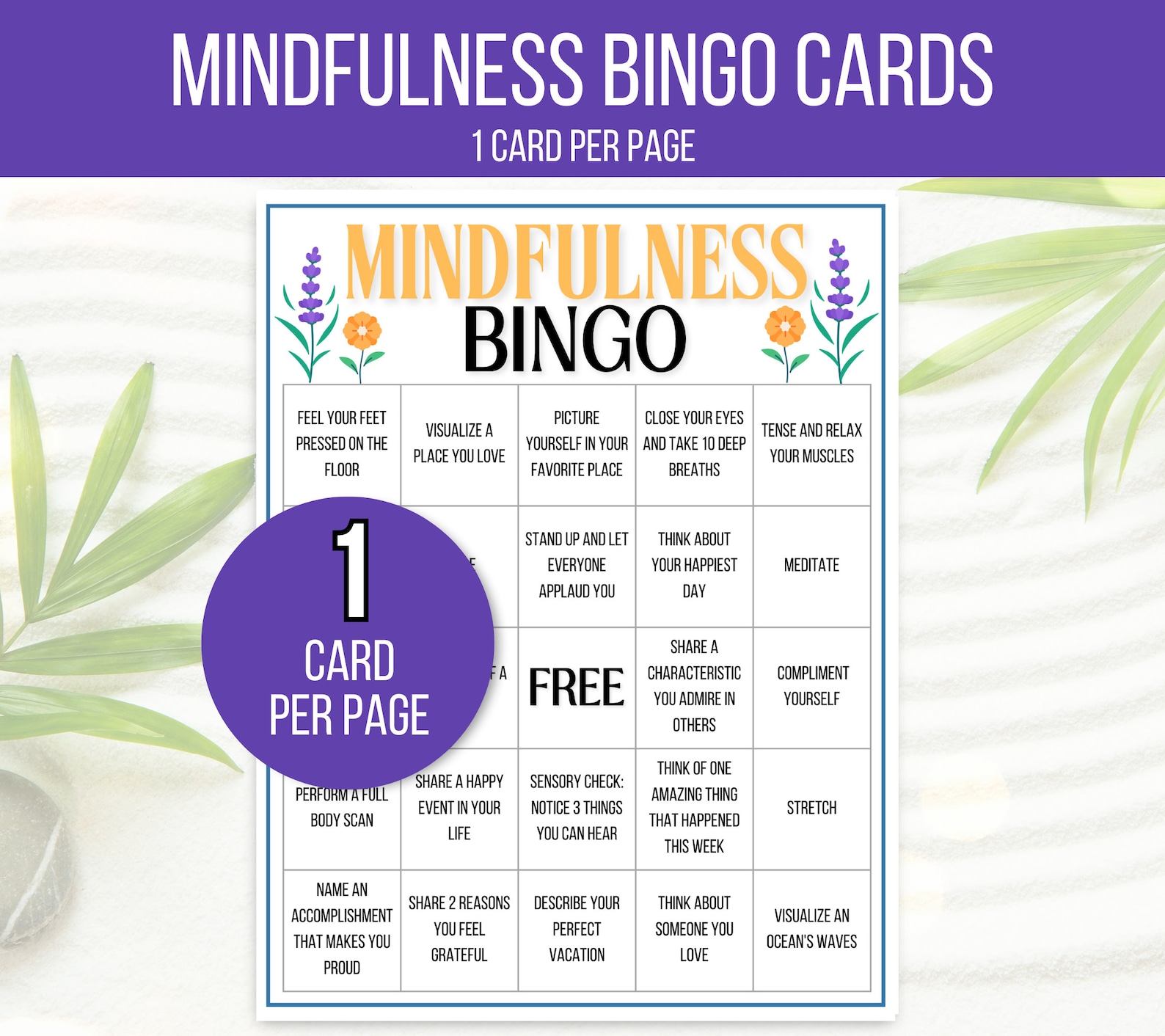 Mindfulness Bingo, 30 Mindfulness Bingo Cards, Gratitude Bingo ...