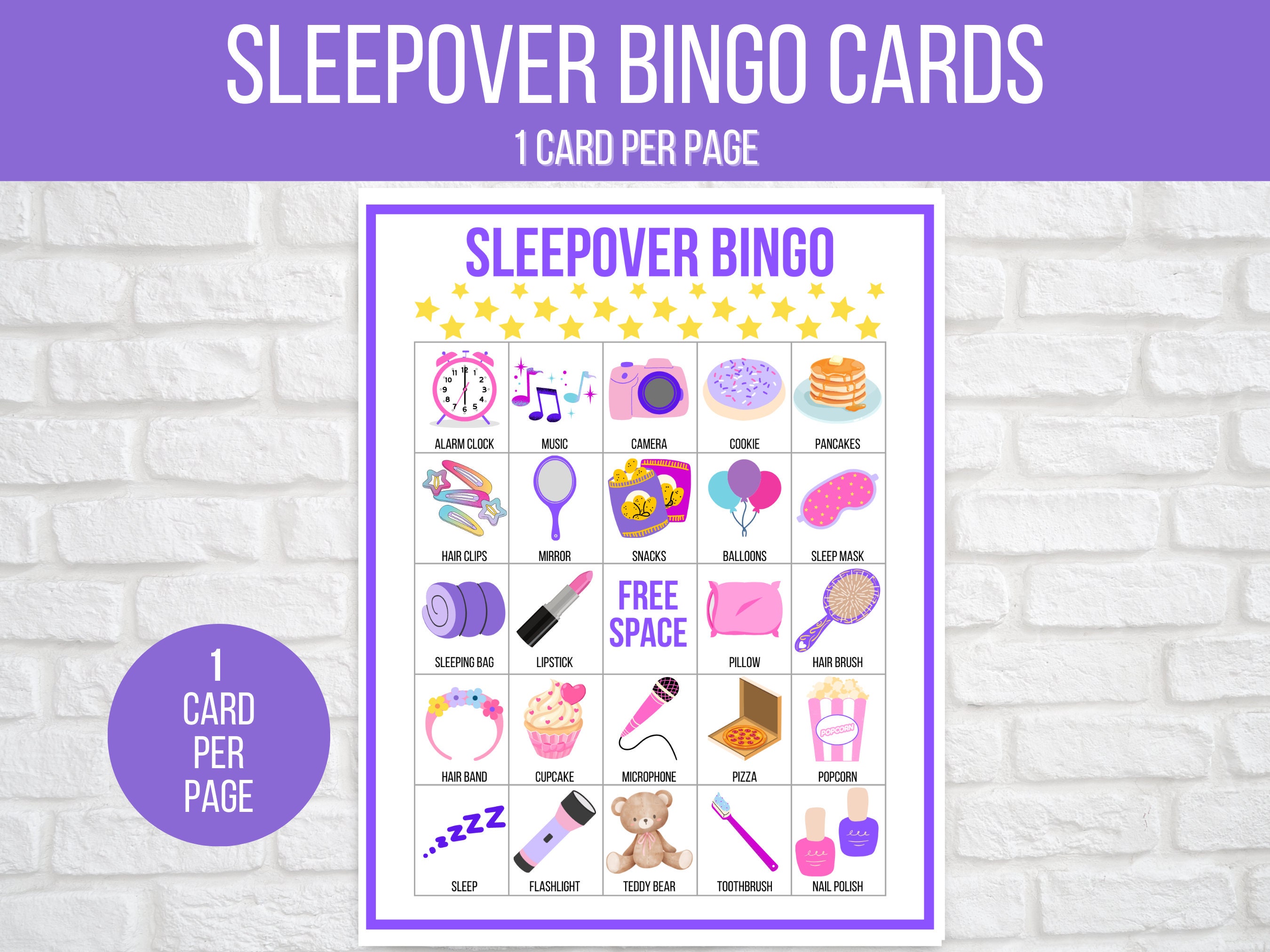 Sleepover Bingo Sleepover Game Slumber Party Bingo Pajama - Etsy Australia