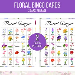 Flower Bingo, Spring Bingo, Garden Bingo, 40 Printable Flower Bingo ...