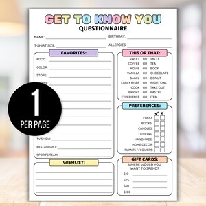 Get to Know You Printable, Get to Know My Team Survey, All About Me ...